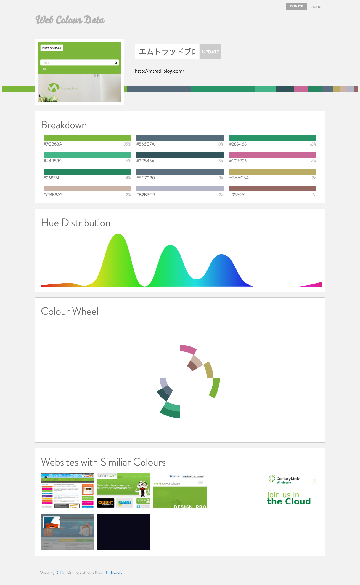 サイト内の使用カラーを分析してくれる「Web Color Date」 | エムトラッドブログ｜コーポレートサイト・採用サイトのWEBサイト制作会社